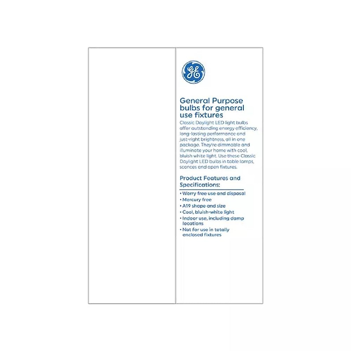 GE Classic LED 60 Watt Replacement, Daylight, A19 General Purpose Bulbs (4 Pack), White, 93130843