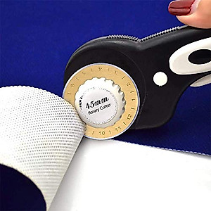 HEADLEY TOOLS Titanium Coated 45mm Rotary Cutter Blades 15 Pack Fits Olfa, Fiskars, Replacement Rotary Blade for Arts Crafts Quilting Scrapbooking Sewing, Sharp and Durable