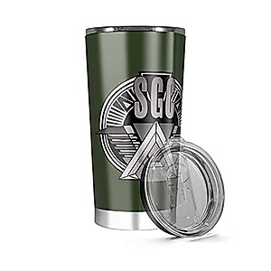 Stainless Steel Insulated Tumbler 20oz 30oz Stargate Cold Command Iced Coffee Tea Wine Hot Funny Travel Cups Mugs For Men Women, White, 20, 30oz