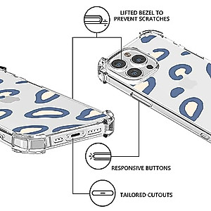 OFQKOAKS Cartoon Blue Cow Case for iPhone 13,Cute Funny iPhone 13 Soft Clear Four Corner Anti Fall Case for Girls Women