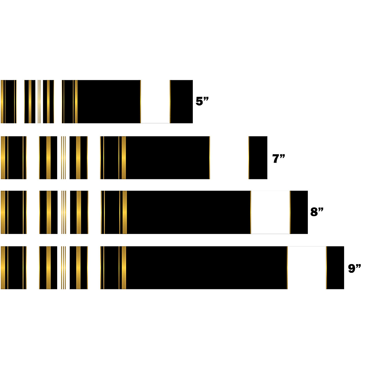 White Water Archery Laminated Black Background White Stripe Traditional 17 Crest Arrow Wraps 15 pk Choose Length Width (8, 1.4)