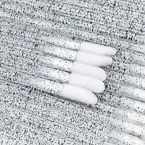 GCQQ 200Pcs Lip Applicators Disposable, Lipstick Brushes Crystal, Black Lip Wands, Soft Lip Brushes, Lip Brushes Applicator for Appling Lipstick, Lash Extension, Nail Polish