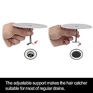 EXPAWLORER Hair Catcher Shower Drain - Stainless Steel Drain Hair Catcher Bathtub Strainer with Stand for Regular Drains