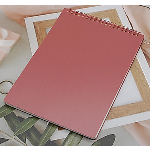 Yansanido Top Bound Spiral Notebook, 4 Pcs 4 Color 9.8 Inch x 6.9 Inch B5 Size Thick Plastic Hardcover 7mm College Ruled Paper 80 Sheets (160 Pages) Journal for School and Office Supplies (4 Pcs B5)