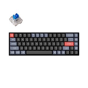 Keychron K6 Pro Wireless Custom Mechanical Keyboard, QMK/VIA Programmable Macro, Hot-Swappable Keychron K Pro Blue Switch Keyboard, 65% Layout White Backlit Office Keyboard for Mac Windows Linux