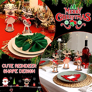 Cholemy 12 Pieces Christmas Freestanding Place Card Holders for Table Holiday Name Cards Christmas Dinner Place Table Card Holders Decorations Christmas Party Supplies (Reindeer)