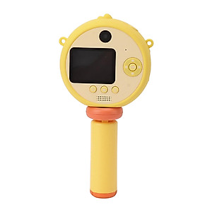 Fdit Kids Camera Abs Silicone Girls Artificial Swag Kids Video Camera with Stand for 3‑12 Years Old (Yellow)