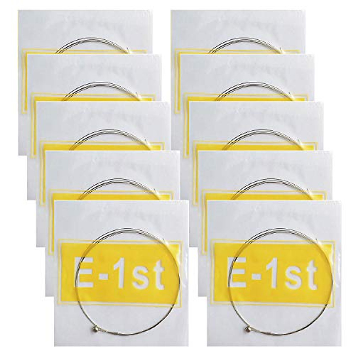 Acoustic Guitar High E Strings, Light Tension – Corrosion-Resistant Rust-Prevent Brass, Offers a Bright and Well-Balanced Acoustic Tone High E 1st 10 Pack