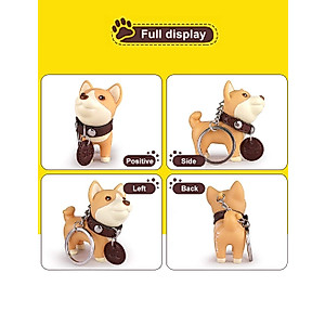 DomeStar Cute Dog Key Chain, Shiba Inu Keyring Keychain for Boys Girls Kids Children Adults, Super Adorable Dog Key Ring