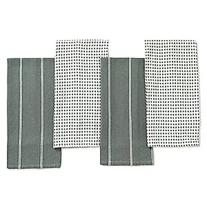 Folkulture 100% Cotton Kitchen Towels with Hanging Loop, Waffle Weave St Patricks Day Kitchen Towels and Dishcloths Sets, Hand Towels for Kitchen, 20 x 28 inches, Set of 4, (Khaki Green)
