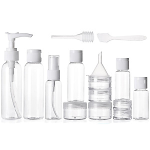 ALINK 16pcs Travel Size Toiletry Bottles Set, Tsa Approved Clear Cosmetic Makeup Liquid Containers with Zipper Bag