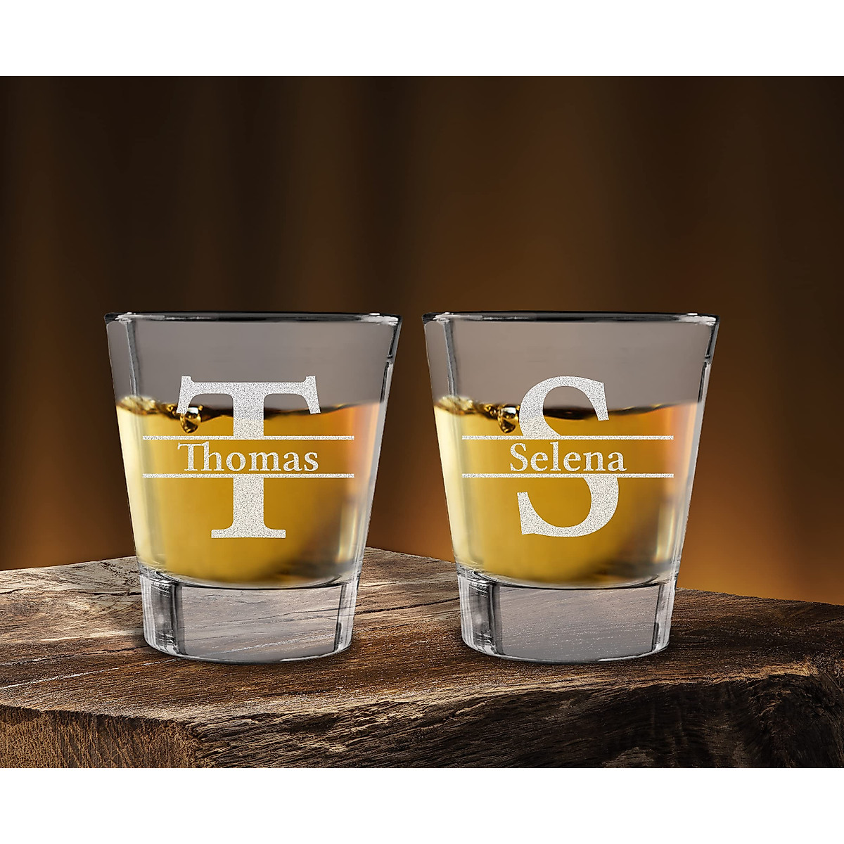 Personalized Shot Glass 1.5 oz Custom Shot Glass with Name and Monogram Whiskey Tequila Liqueur Heavy Base Mini Glass for Drinkware Decoration Gift