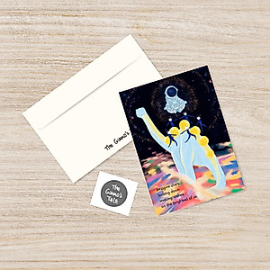 The Gimmo's Tale Space Birthday Card (Cosmic Dinosaur) - For Boyfriend, Man, Funny Birthday; Blank Inside (Envelopes Included)