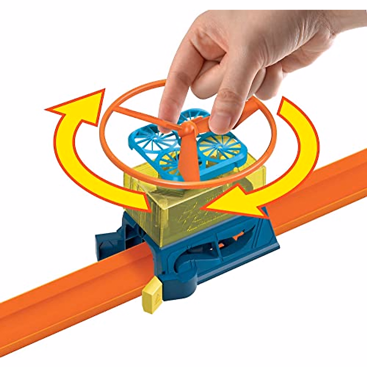 Hot Wheels Track Builder Playset Drone Lift-Off Pack, 6 Component Parts, Includes 1:64 Scale Toy Car