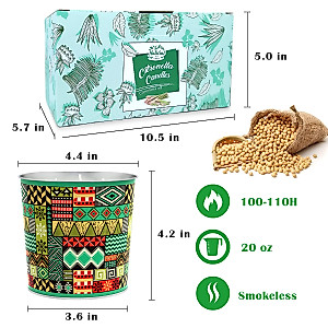 2 Packs Citronella Candle Outdoor Indoor, Large 3-Wick Bucket Candles for Summer, 20 Ounce Lemongrass Soy Wax Candles for Home Garden Patio Yard Balcony