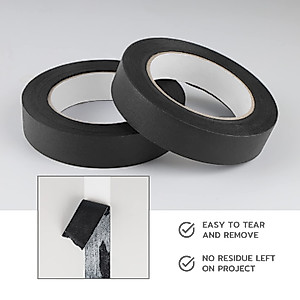 Lichamp 2 Pack Black Painters Tape 1 inch, Black Masking Tape 1 inch x 55 Yards x 2 Rolls (110 Total Yards)