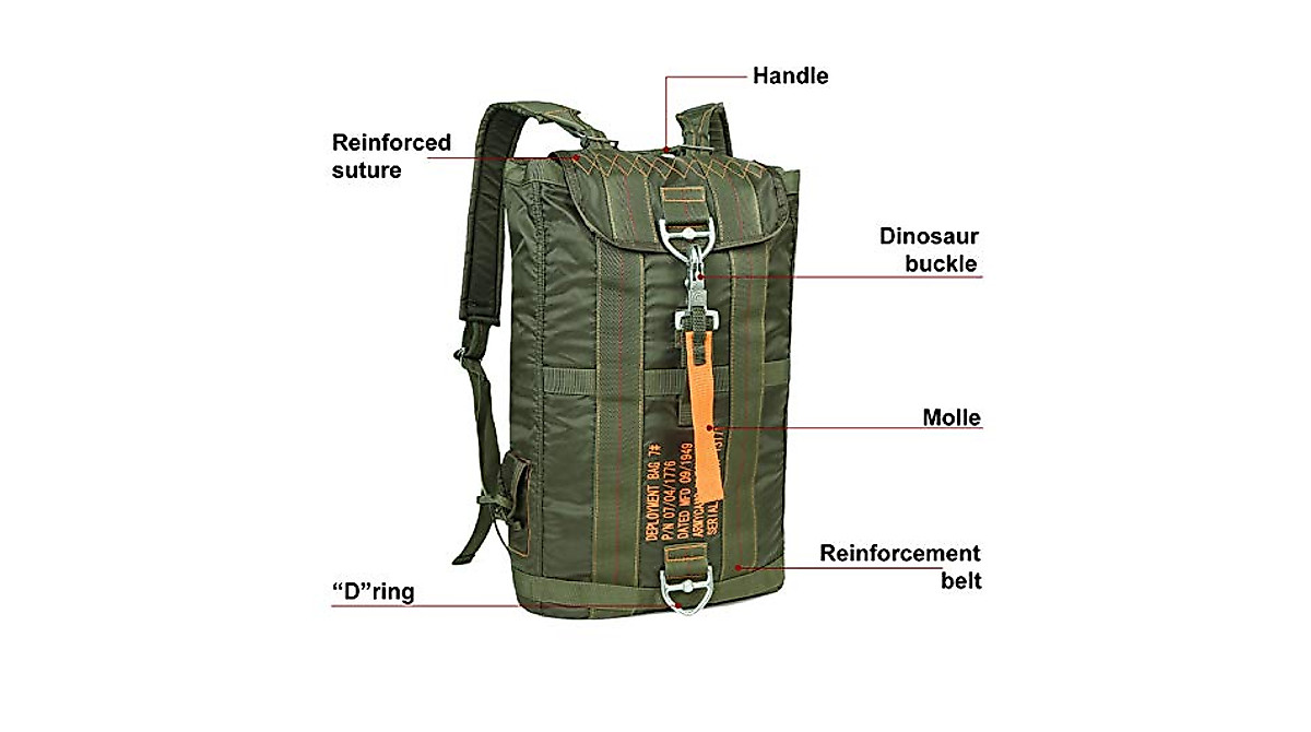 ARMYCAMO Air Force Tactical Backpack with Parachute Buckles