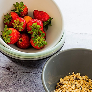 Youngever 32 ounce Plastic Bowls, Large Cereal Bowls, Large Soup Bowls, Set of 9 (9 Urban Colors)