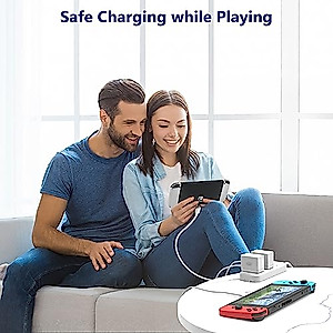 YCCSKY Charger for Nintendo Switch,AC Adapter for Nintendo Switch - Fast Travel Wall Charger with 5FT USB C Cable 15V/2.6A Power Supply for Nintendo Switch Supports TV Mode and Dock Station (White)