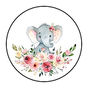 30 pcs Girl Elephant Round​ Stickers Envelope Seals Labels Round Tags, Stamps Sticker for Gift Cards, Envelopes, Boxes for Holiday, Birthday, Christmas