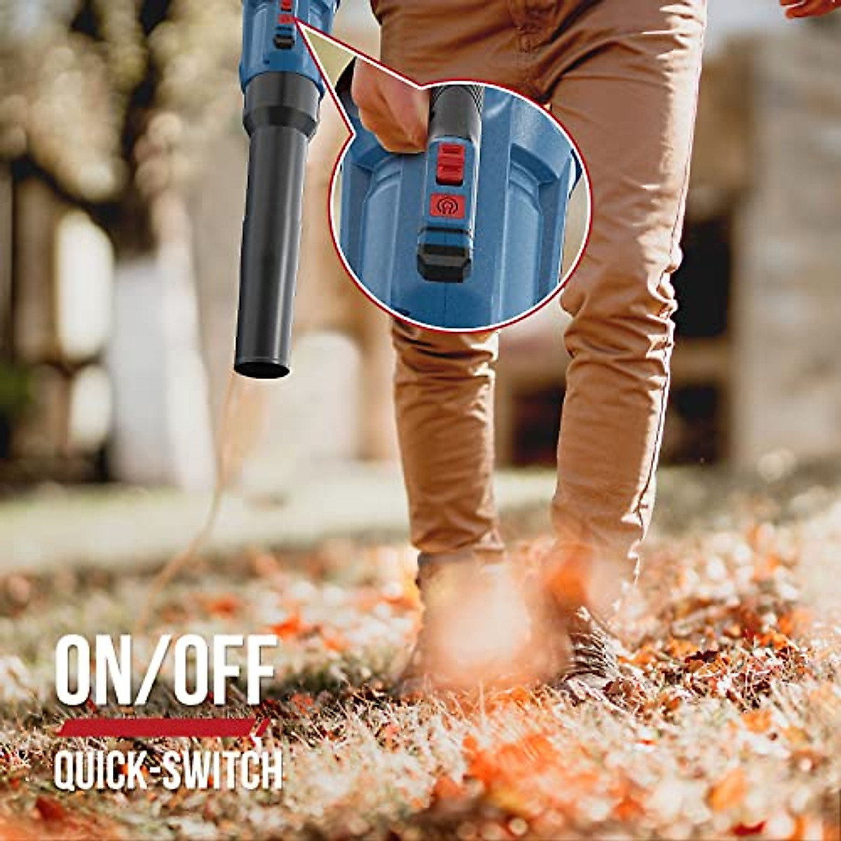 Enhulk Leaf Blower Cordless, 430 CFM Max Electric Jet Blower with Powered Brushless Motor, 20V 4.0Ah Battery & Fast Charger, High/Low-Speed Handheld Blowers for Lawn Care Yard Work Around The House