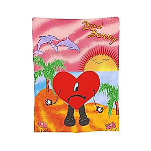 Bad Cute Bunny Throw Blanket Living Room Car Bedroom Warm Blankets Air Conditioning Blanket Fans Gifts 50"X40"