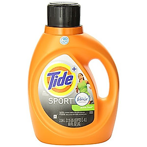 Tide Plus Febreze Fresh Sport Odor Defense HE Turbo Clean Liquid Laundry Detergent, Active Fresh Scent, 69 Fl Oz (44 Loads) - Packaging May Vary
