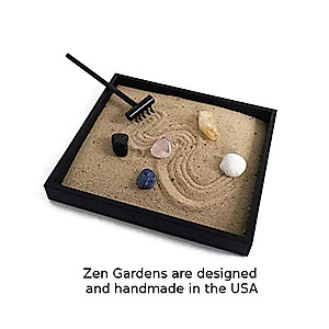 Quartz Gemstone Handmade Mini Zen Garden Healing Crystals Set - Zen Decor for Office or Home Relaxation and Stress Reduction Gifts Quartz Stone Desk Accessories