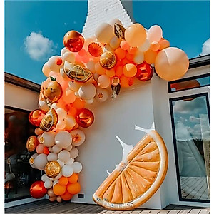 Little Cutie Orange Balloon Garland Arch Kit Macaron Orange And White Baby Shower Tangerine Theme Birthday Party Decor