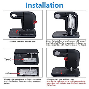 Wireless Charger 3 in 1, 15W Fast Charging Station Compatible with iPhone 14/13/12/11/Pro/Max/XS/Max/XR/XS/Samsung Galaxy Series, for Watch 8/7/6/5/4/3/2/1, AirPods 2/3/Pro (No Watch Charging Cable)