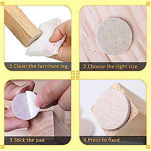 Felt Furniture Pads Floor Protectors - 131 Pcs Large Anti-scratch Noise Cancelling Felt Pads for Hardwood Tile Floors Chair Table Sofa Bed Legs Sliders Pads Birthday Gifts Christmas Stocking Stuffers