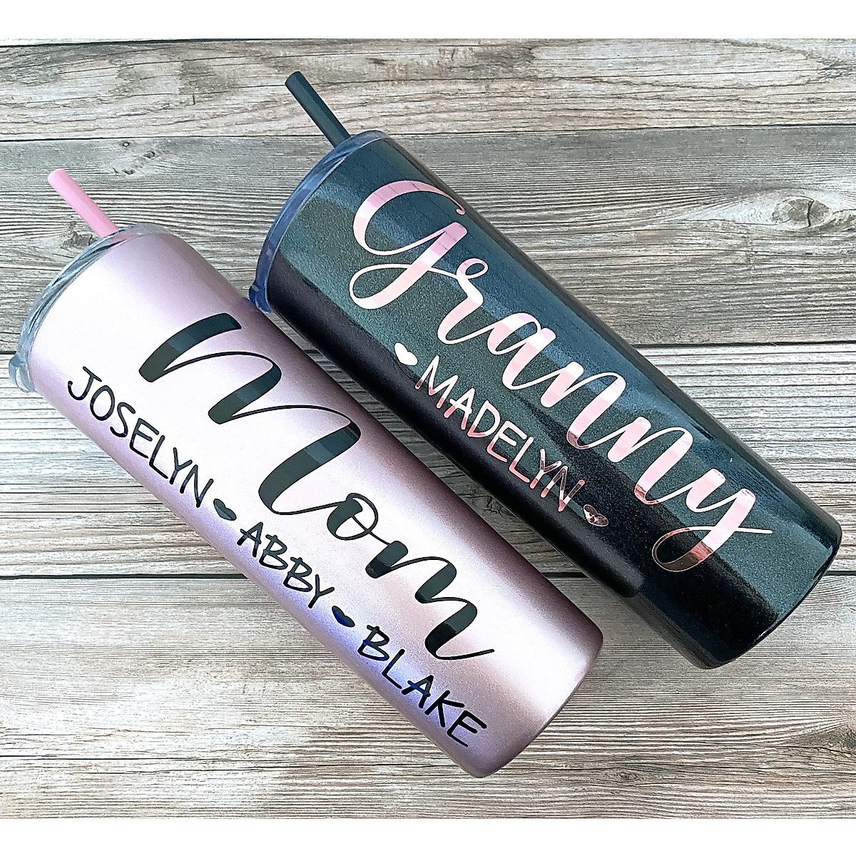 AVITO 20 oz Personalized Mom Tumbler with Kids' Names - Gift for Mom - Mother's Day Gift - Stainless Steel - Vacuum Insulated - Mom Gift - Mothers' Day Gift - Grandma Gift - Grandma Tumbler