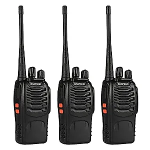 BAOFENG BF-888S 3 Pack Walkie Talkie Long Range for Adults with Earpieces Rechargeable Handheld Two Way Radio