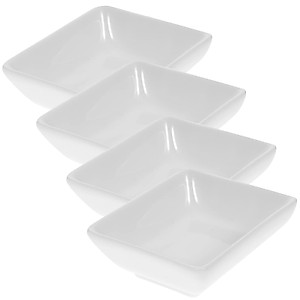 BESTonZON Ceramic Dip Bowls Sets, 3 In White Dipping Sauce Bowls/Dishes for Tomato Sauce, Soy, BBQ and other Party Supplies,Set of 4 Appetizer Plates