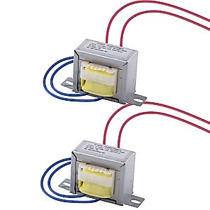 Jingzan 2 Pack Input AC 110V 50/60HZ Output AC 12V 10VA Power Transformer for Synchronous Motor Lighting Power Supplies, Audio Equipment etc. AC/AC Single Phase