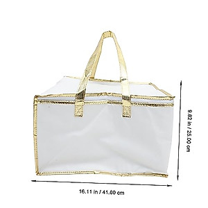 ULTECHNOVO Cake Insulation Bag Zip up Tote Bag Portable Heating Lunch Box Collapsible Picnic Basket Food Transport Tote Pizza Delivery Takeout Thermal Bag Food Pouch Food Storage Bag Barbecue