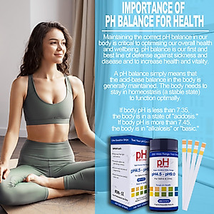 PH Test Strips for Urine & Saliva - 200ct Urine PH Test Strips for Humans, Fast & Accurately Track & Monitor Your pH Level (4.5-9.0ppm) in Seconds, Quick & Easy to Test Alkaline & Acid Levels in Body