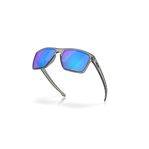 Oakley Men's OO9341 Sliver XL Rectangular Sunglasses, Matte Grey Ink/Sapphire Iridium Polarized, 57 mm