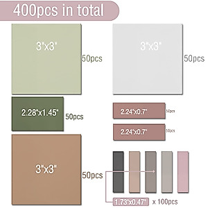 AIERSA Transparent Sticky Notes, 400Pcs Clear Sticky Notes Tabs Set, for Annotation Books,Page Markers,Index,Bible Accessories,Aesthetic School Study Supplies(3"x3",2.28"x1.45",2.24"x0.7",1.73"x0.47")