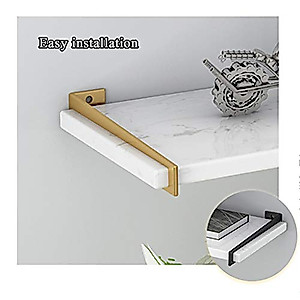 XDD Floating Shelf Light Luxury Marble Shelf Metal Bracket Bathroom Storage Kitchen Wall Shelf Bathroom Wall in-line Partition Multiple Colors
