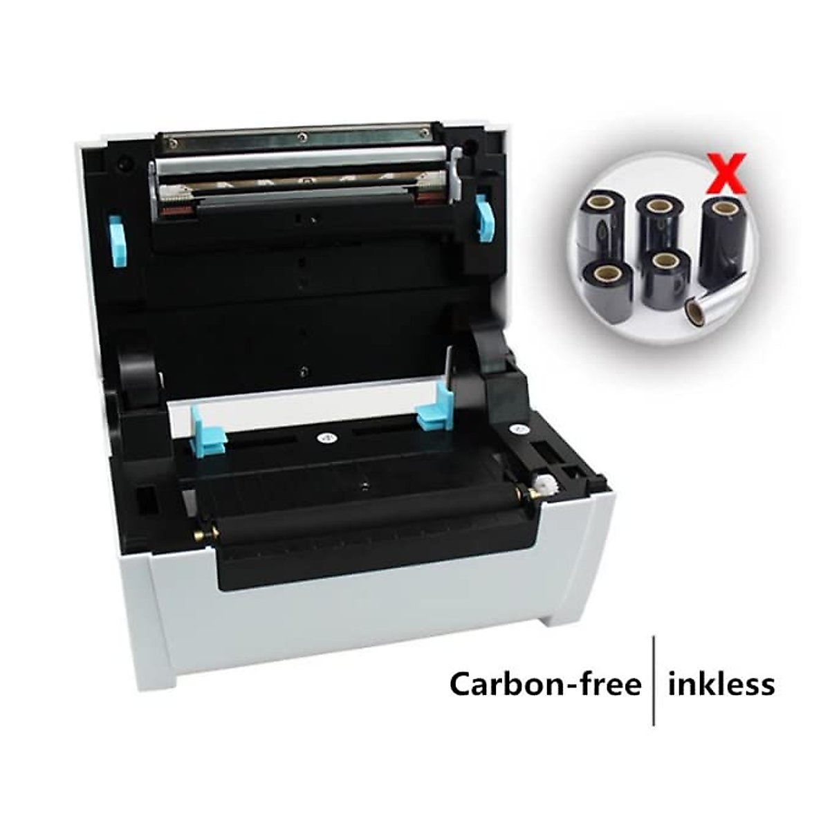 with U Disk (Driver.Software, Video are in U Disk) Label Maker Printer Thermal Barcode Shipping Printer Bluetooth and USB 110mm 4X6 Shipping Sticker Label Printer 4 inch (USB+Bluetooth Port)