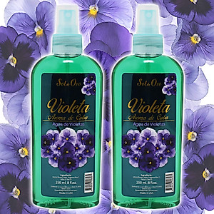 Sol de Oro Violeta Aroma de Cuba Agua de Violetas - Violet Water Spray Fragrance of Cuba 8oz 2 Pack