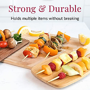 Prestee 100 Pack Bamboo Skewers for Crafts, Grilling BBQ, Kabobs, 12-Inch Brown - Wooden Skewers 12 Inch, Bamboo Skewers 12 Inch, Skewers for Kabobs, Skewer Sticks Variety Size, Wood Skewers