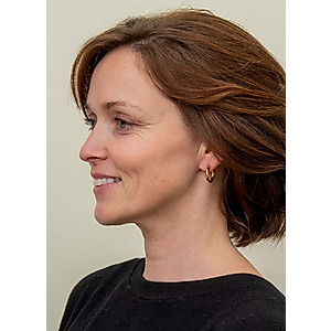 Medium 14K Yellow Gold 3mm Wide Thick Continuous Endless Hoop Earrings, (3/4 inch - 3mm Tube) (19mm)