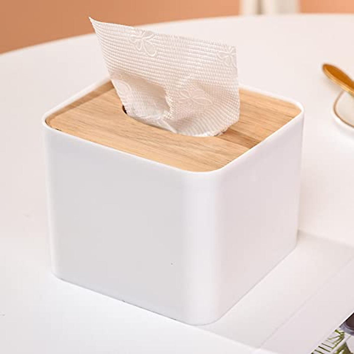 Hondony Home Tissue Paper Dispenser | Tissue Paper Holder Tissue Box Containers with Arc Opening | Removable Tissue Dispenser, Kitchen, Living Room, Bedroom, Bathroom