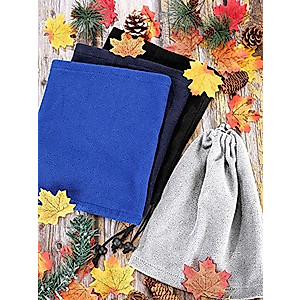 4 Pieces Winter Neck Warmers Fleece Gaiter Windproof Face Covering (Coffee, Black, Light Grey, Army Green,Medium)