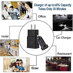 Samsung Adaptive Fast Charger Kit for Samsung Galaxy S10/ S10e/ S9/S8/S8 Plus/Note 8/9,LaoFas USB 2.0 Recharger Kit (Wall Charger + Car Charger + 2 x Type C USB Cables) Quick Charger-Black