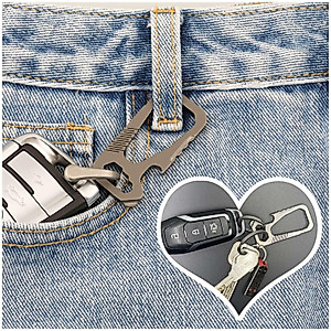 Imentha Titanium Carabiner Keychain with Bottle Opener - Heavy Duty Multifunctional EDC Key Chain for Camping, Hiking, and Everyday Use