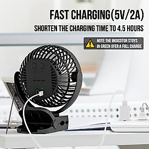 Portable Fan - 65H 12000mAh Tent Fans for Camping - Camping Fan Rechargeable Use As Power Bank, Battery Powered Fan with Hanging Hook, Camping Fans for Tents, Rechargable Fan for Camping, Black