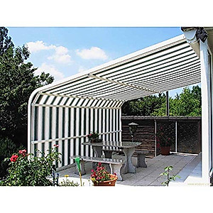 ALBN Sun Shade Mesh, Stripe Privacy Screen Weatherproof with Metal Hole for Balcony Patio Fences Privacy Protection Hood, 51 Sizes (Color : Gray White, Size : 150x300cm)